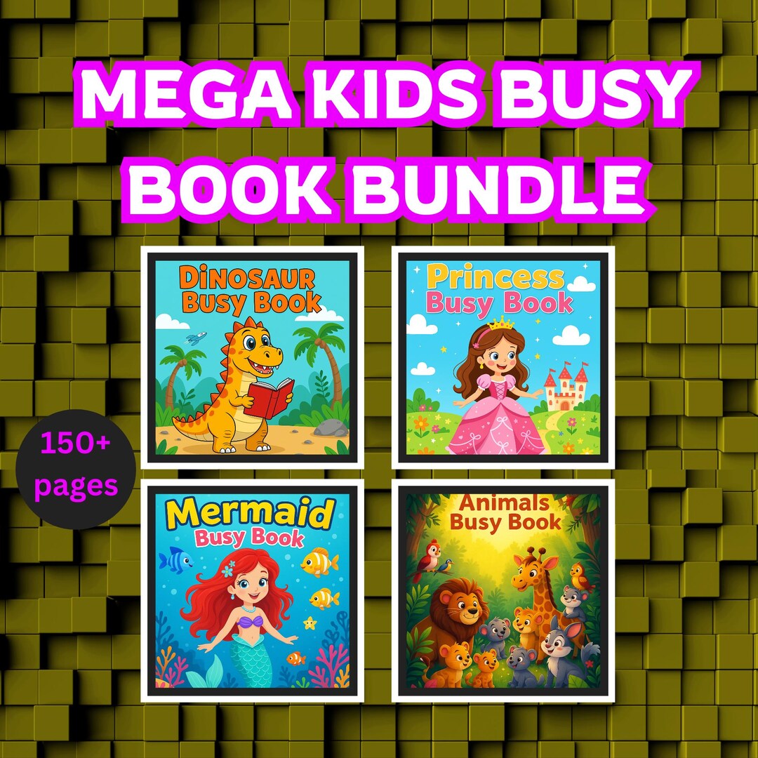Kids Mega Busy Book Bundle PLR Preschool Activity Worksheets Canva ...
