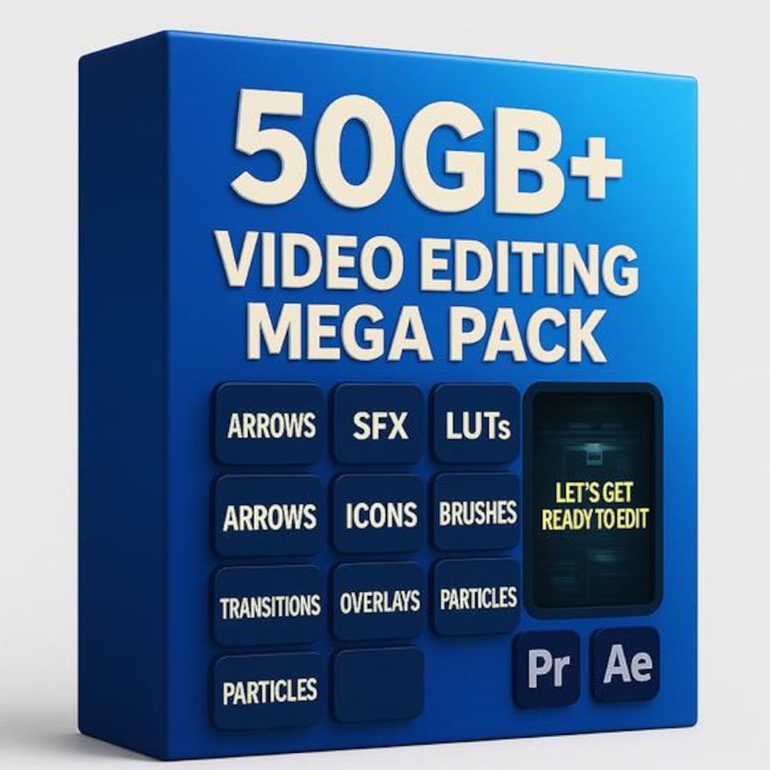50GB+ Video Editing Bundle: Luts, SFX, Templates - Premiere Pro, Capcut ...