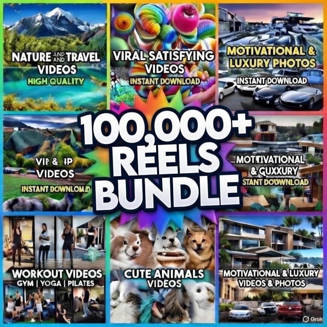 100,000+ Viral Reels Bundle PLR MRR, AI Animated Content, Viral Reels ...