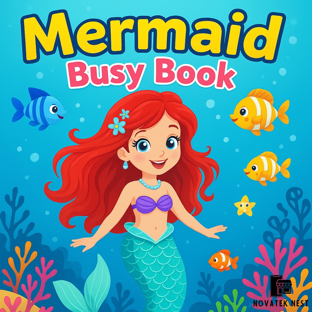 Mermaid Busy Book Bundle PLR Preschool Activity Worksheets Canva ...
