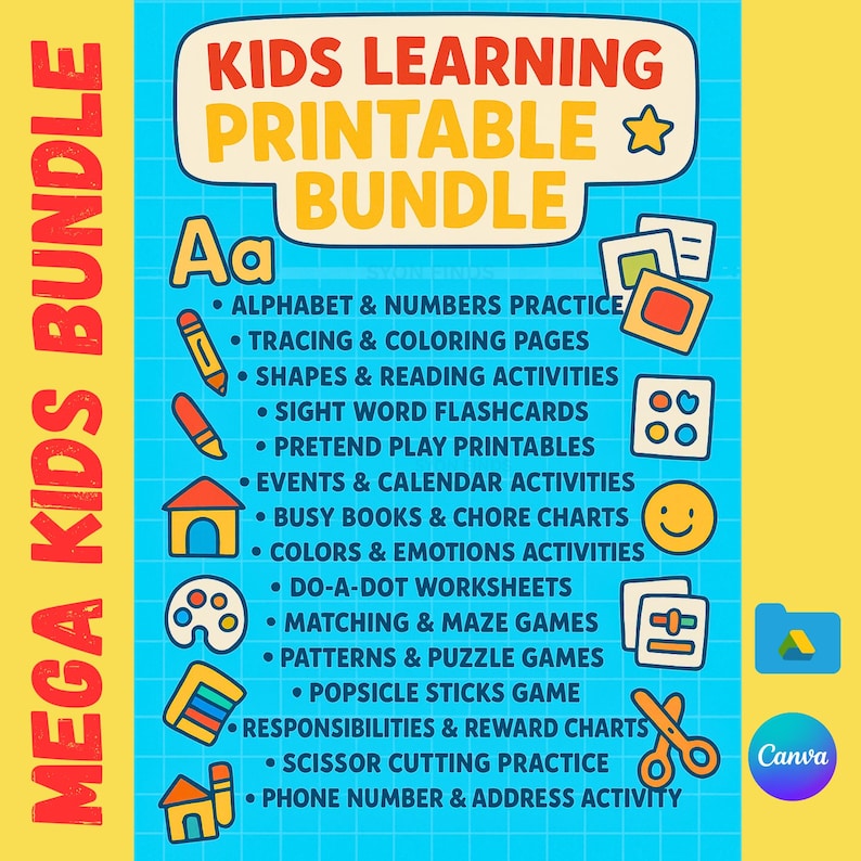 Kids Learning Activities Bundle Homeschool Printables (PLR & MRR) - Etsy