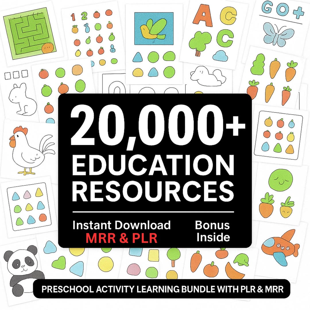 20,000+ Kids Learning Activities Bundle: Coloring Books, Homeschool ...