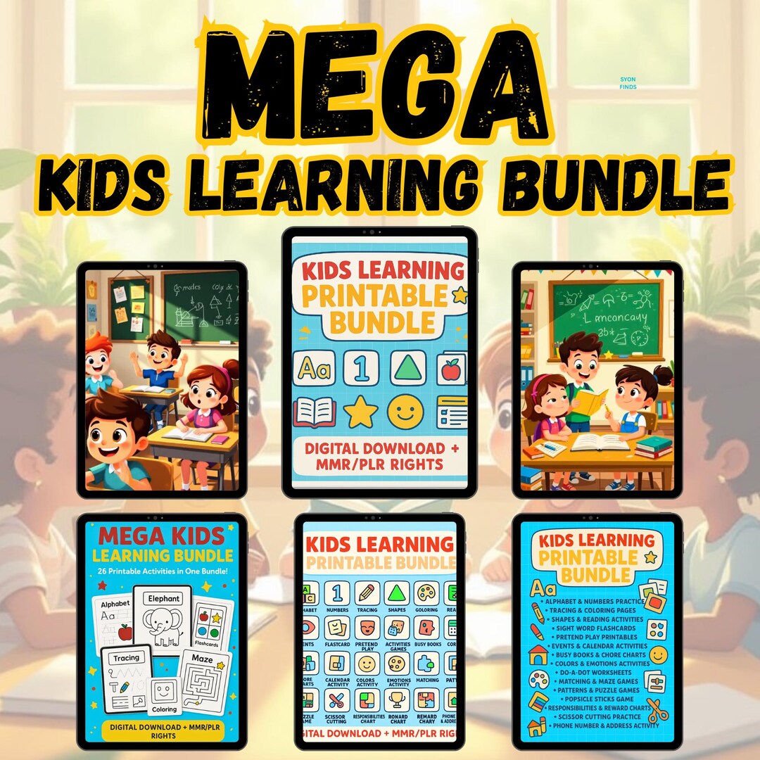 Kids Learning Activities Bundle Homeschool Printables (PLR & MRR) - Etsy