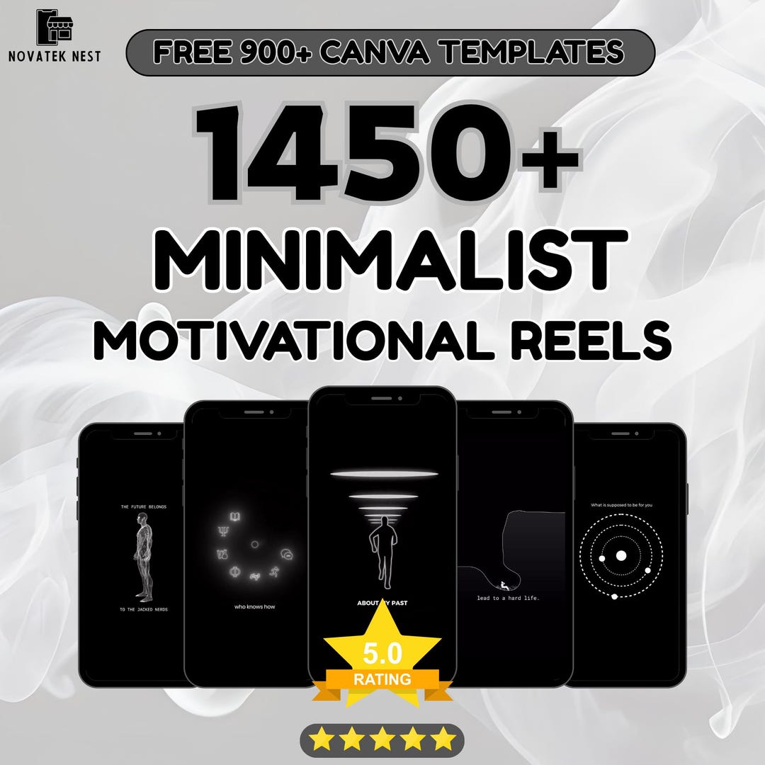 1450+ Motivational Reels Minimalist Video Content MRR PLR Tiktok ...