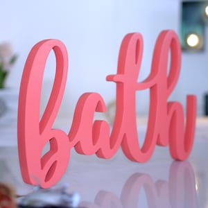 Bath Sign Rustic Wooden Letters Bathroom Wall Decor Home Decor Wooden ...