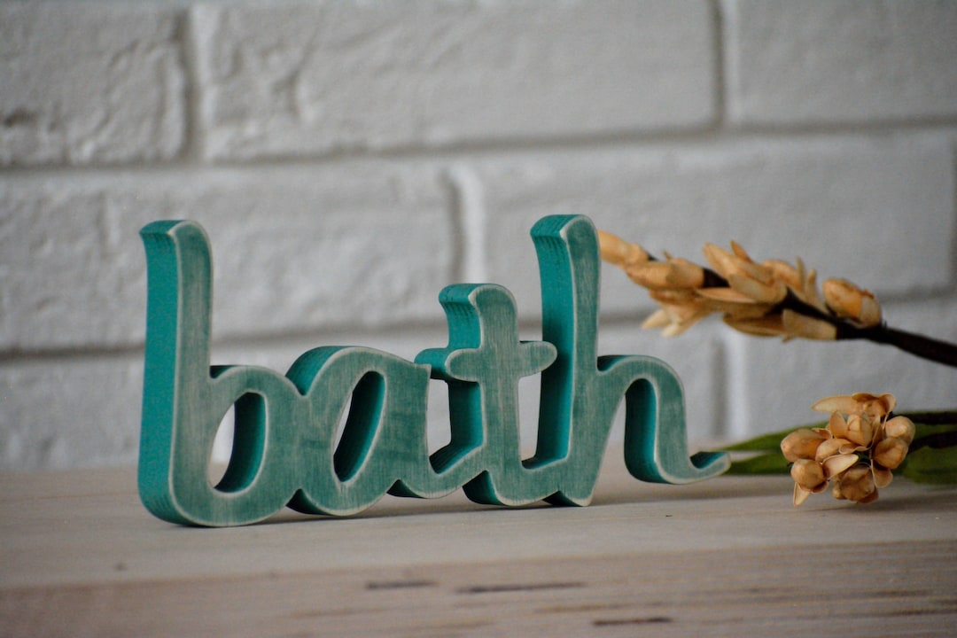 Bathroom Wall Decor Wooden Sign Bath Sign Wooden Letters Rustic Sign ...