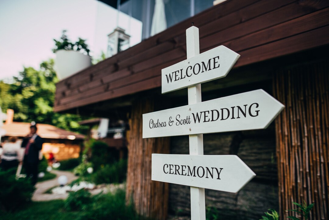 Directional Signs Wedding Wayfinding Arrow Signs Wedding Decor, Outside ...