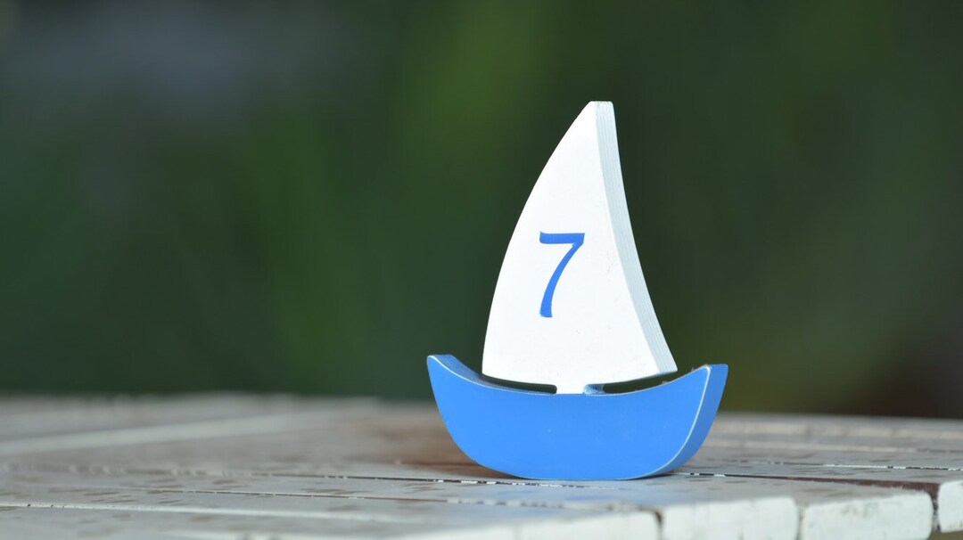 Wedding Signs Table Numbers Boats - Rustic Wooden Sail Boats Table ...