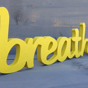 Wall Decor Breathe Wooden Sign / Gift for Yoga Lover Wood Sign BREATHE ...