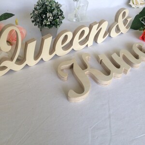 King & Queen Wedding Wood Signs in Gold Glitter - Etsy