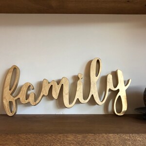 Wall Art Family Sign, Cut Out Wooden Family Sign, Family Wall Decor ...