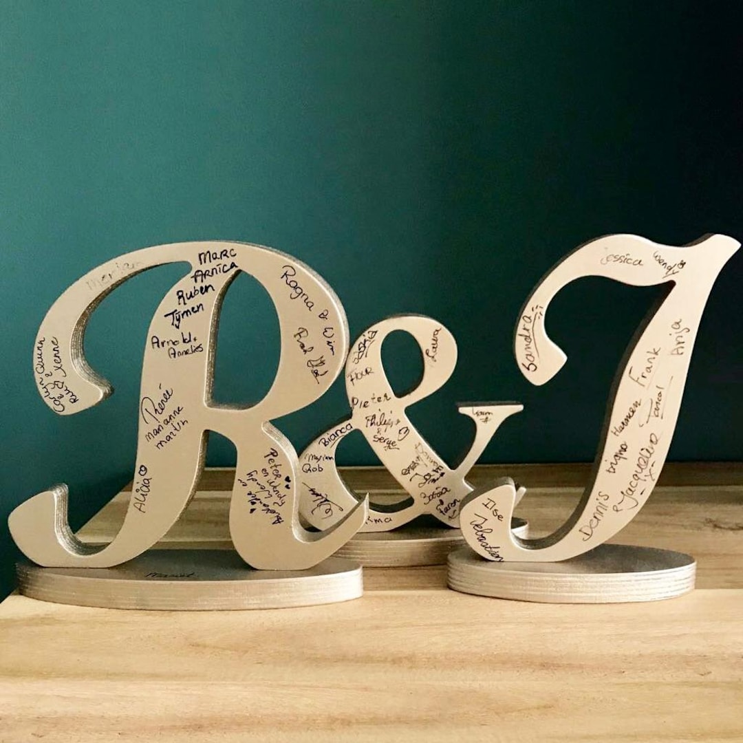 Wedding Monograms, Wedding Letters With a Heart, Guestbook Letters ...