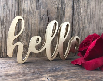 Cursive Hello Sign - Etsy