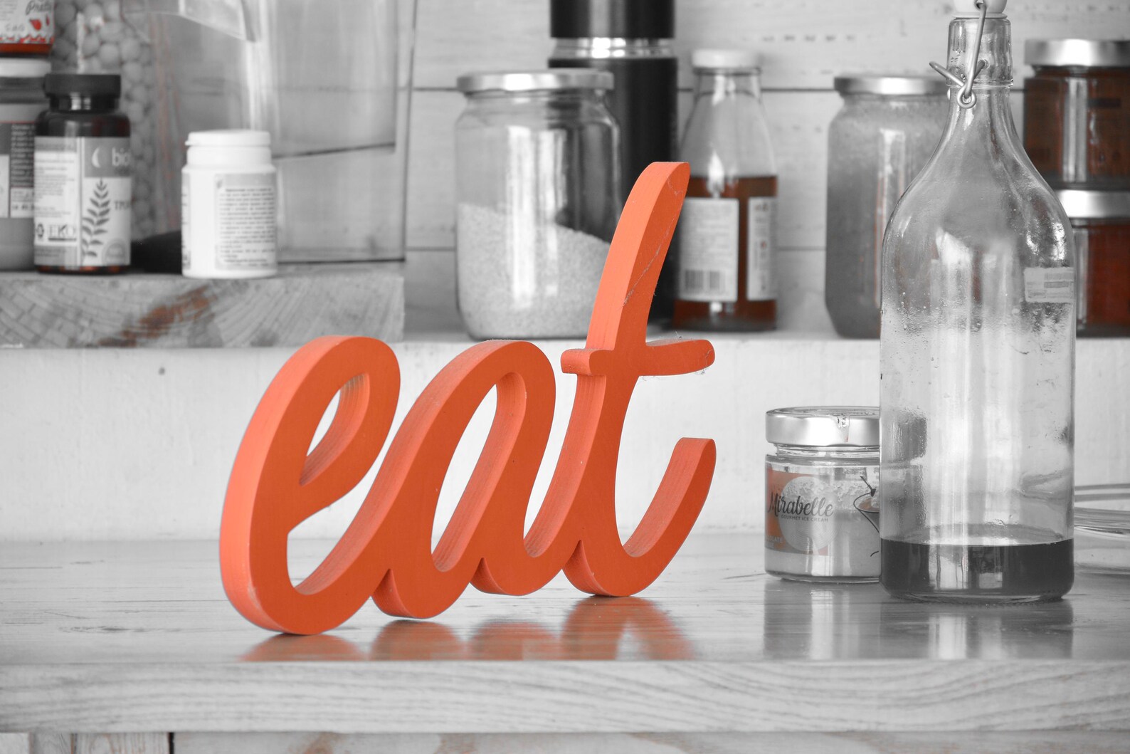 Kitchen Wall Decor Rustic Wood Sign EAT. Wood Sign. Letters for Kitchen ...