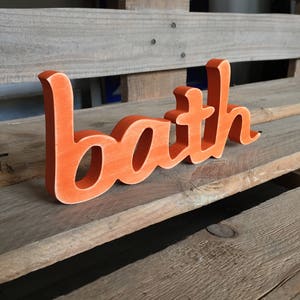 Bathroom Wall Decor Wooden Sign Bath Sign Wooden Letters Rustic Sign ...