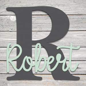 Custom Wall Name Sign A Big Letters Modern Nursery Girls Decor Sign ...