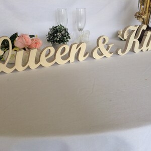 King & Queen Wedding Wood Signs in Gold Glitter - Etsy