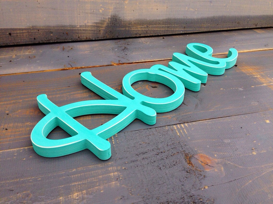 Blue Letters for Wall Decor, Rustic Sign Wall Decor, Wooden 3d Letters ...
