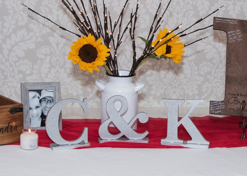Freestanding Wooden Letters Wedding Initial Signs Set Wedding - Etsy