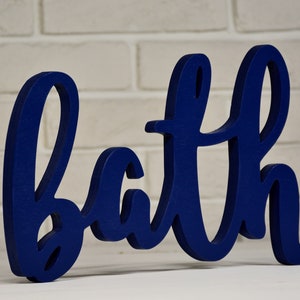 Bath Sign Rustic Wooden Letters Bathroom Wall Decor Home Decor Wooden ...