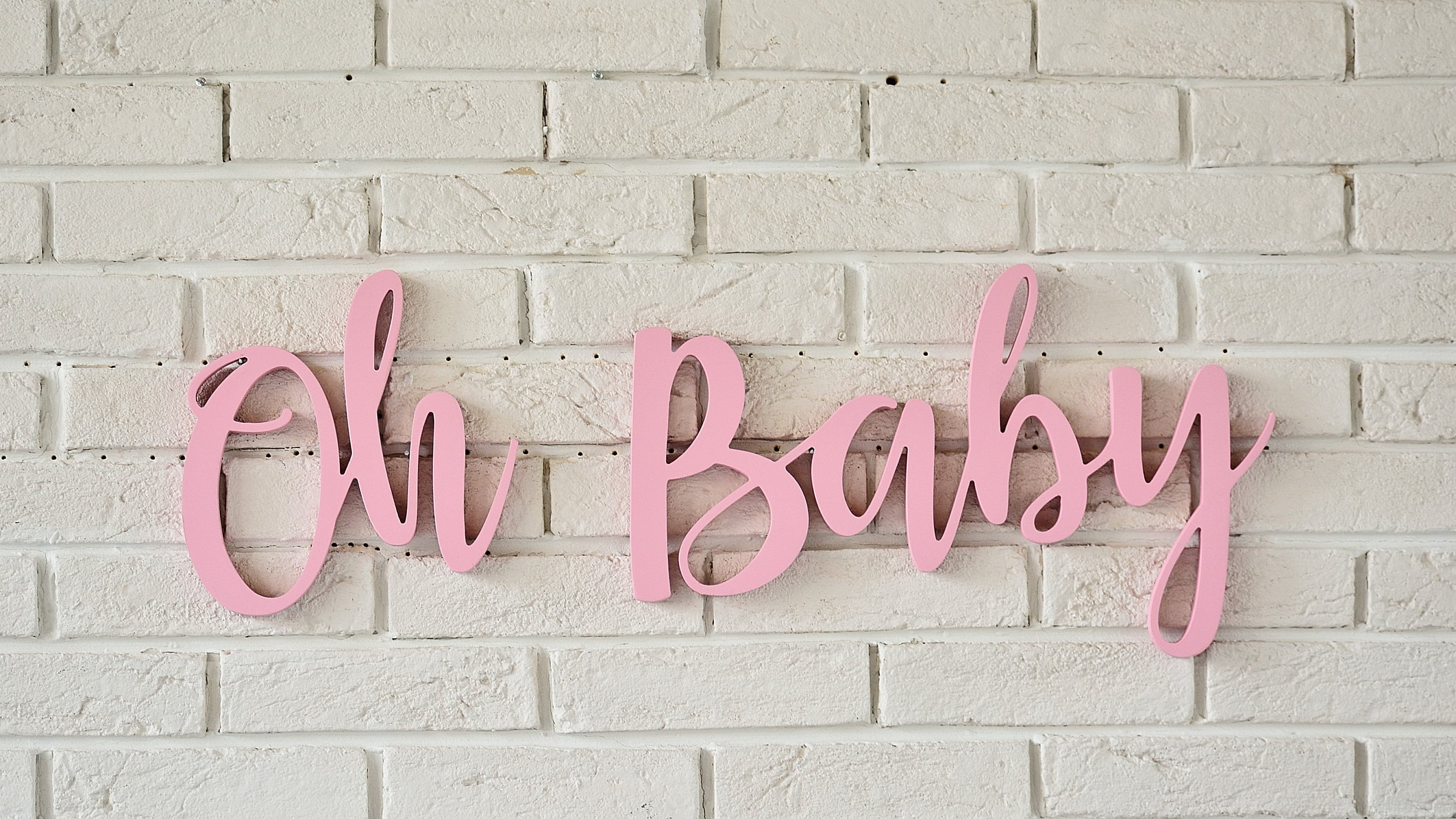 Oh Baby letrero de madera letras grandes rosa o azul Género - Etsy México