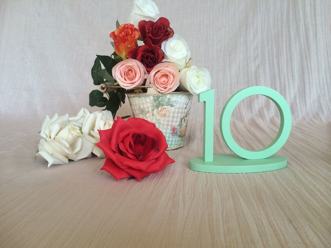 Set of Wooden Rustic Standing Table Numbers for Party for Wedding - DIY ...