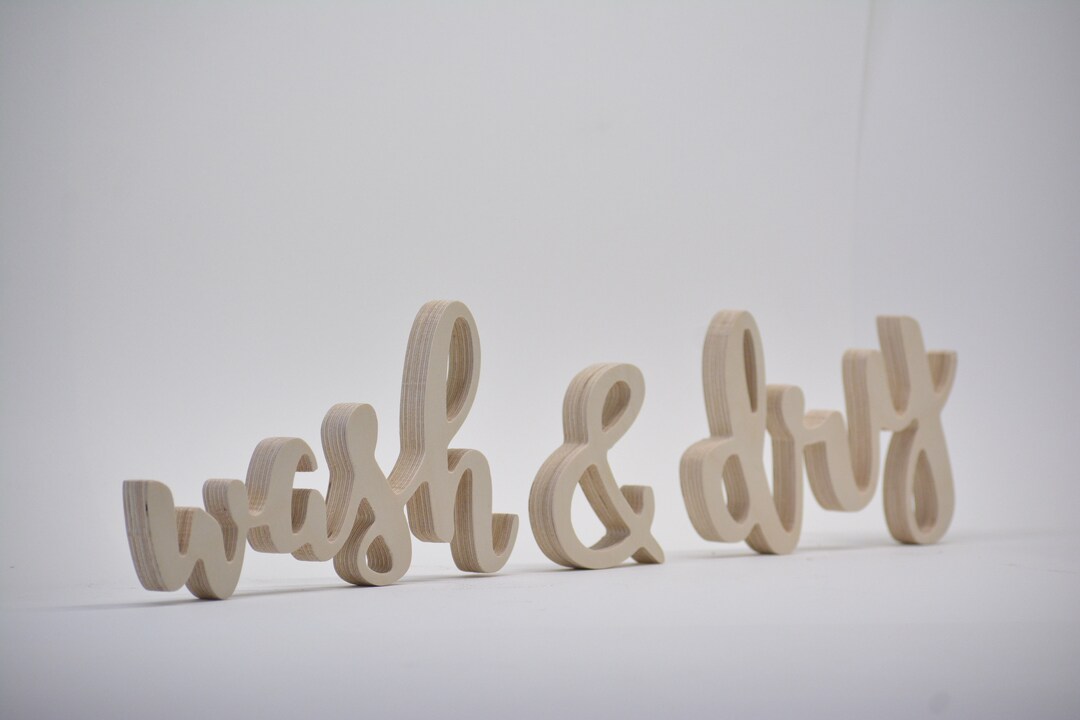 Bath Sign Wall Decor Wash & Dry Wood Sign Wall Art Sign for Bathroom ...