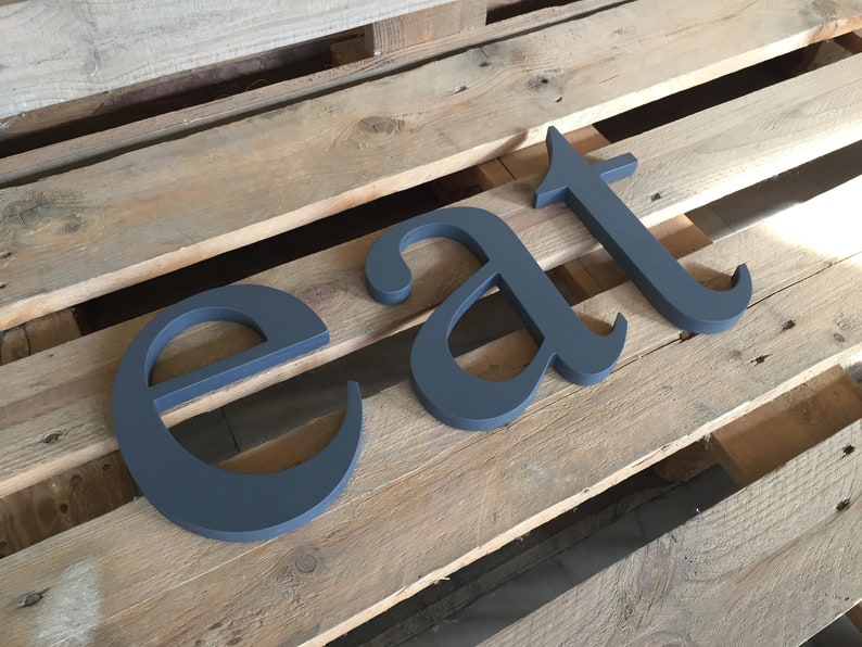 Modern Kitchen Wall Decor EAT Wooden Letters Original Font. Kitchen ...