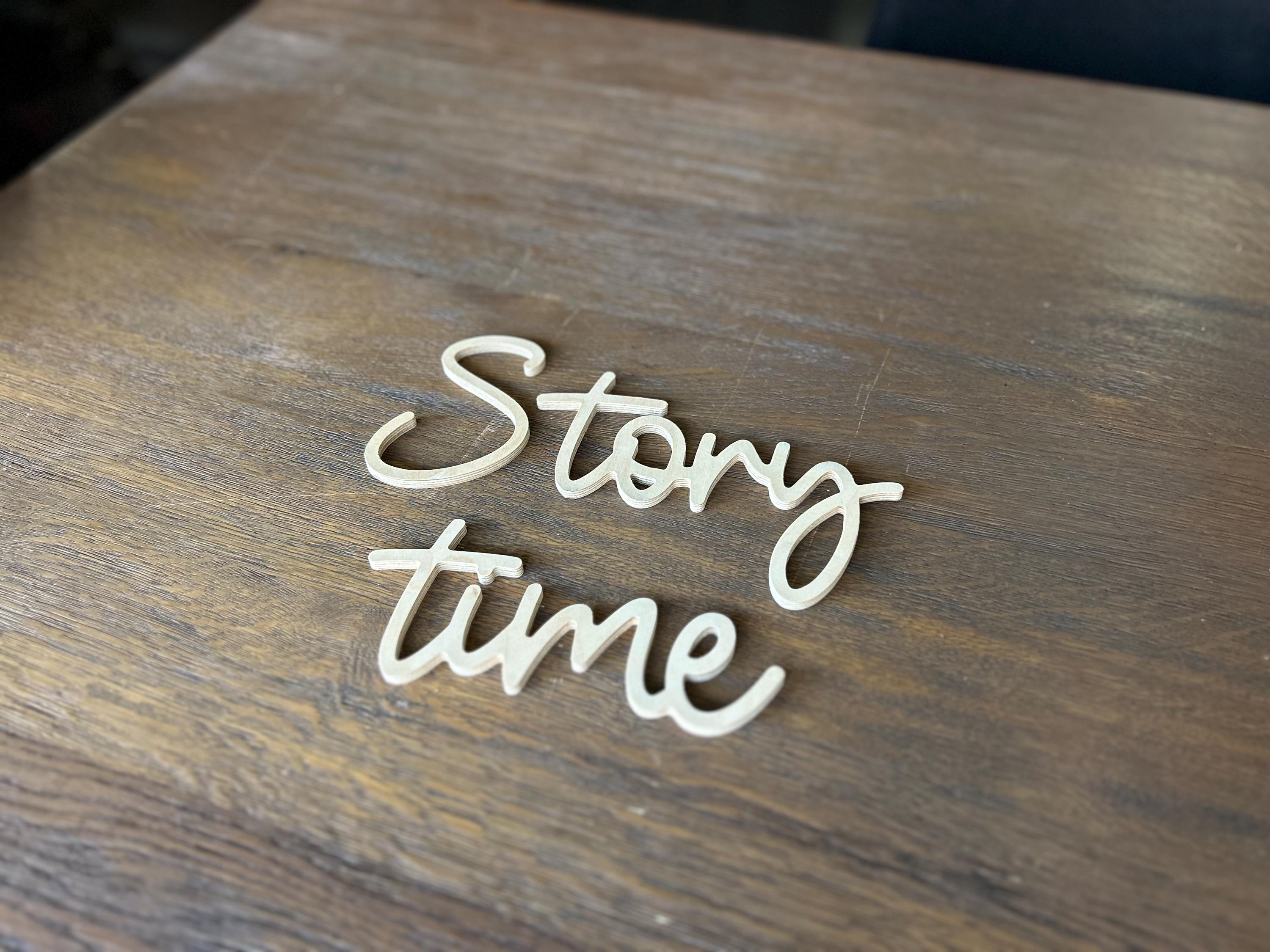 Wooden Story Time Sign for Nursery | Rustic Wall Decor for Kids Room ...
