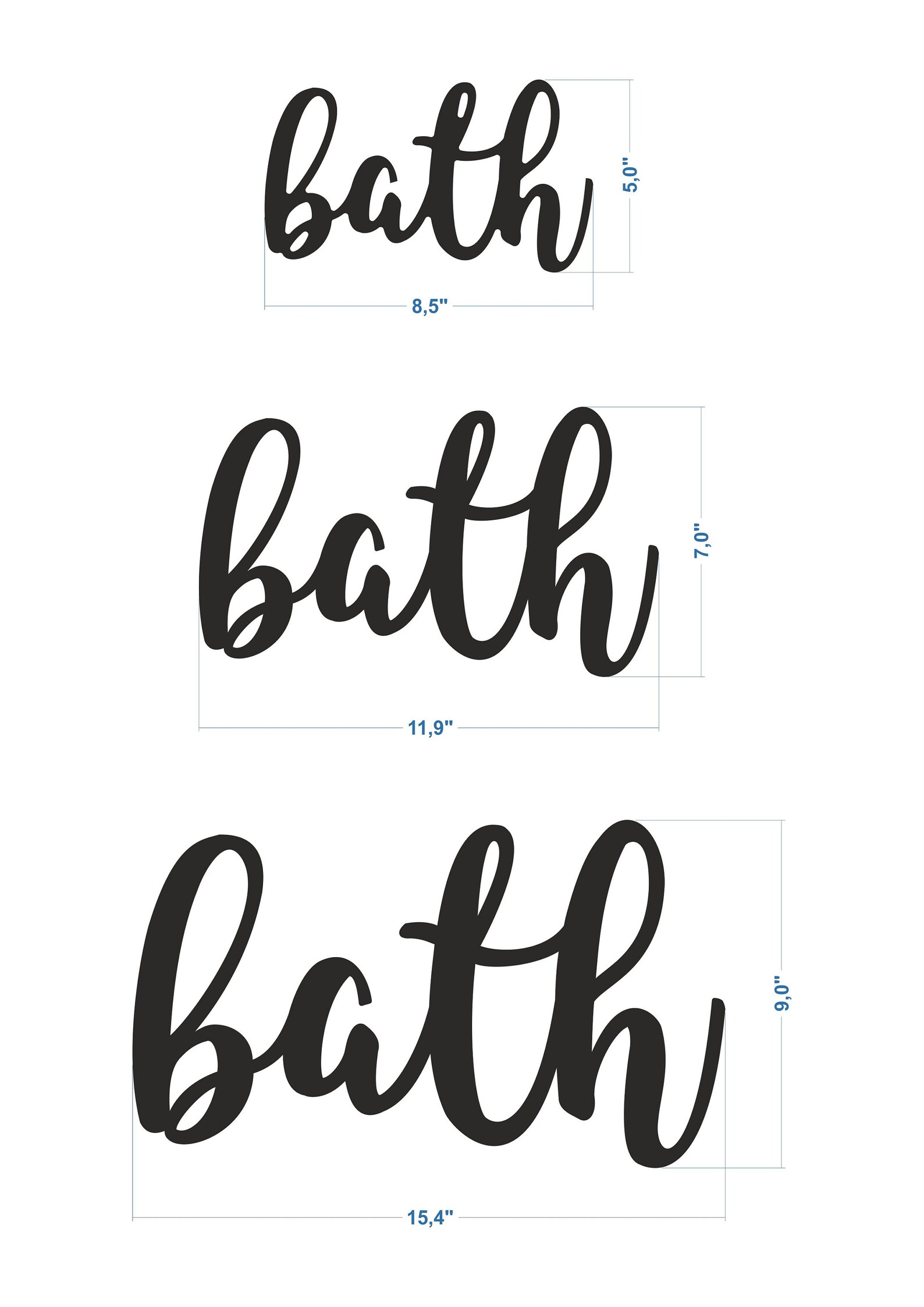 Bathroom Sign Rustic Wooden Letters Bath Wall Decor Home Decor Wooden ...