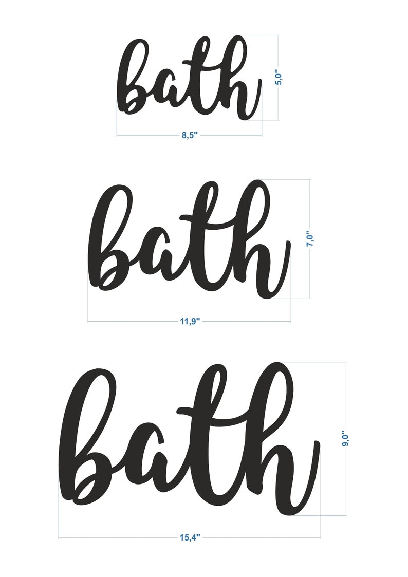 Bath Sign / Farmhouse Sign / Bathroom Signs Wooden Letters / Cutout ...