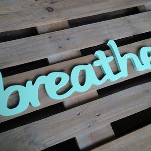 BREATHE Wall Decor Sign Yoga Studio Wall Decor WOOD Sign - Etsy