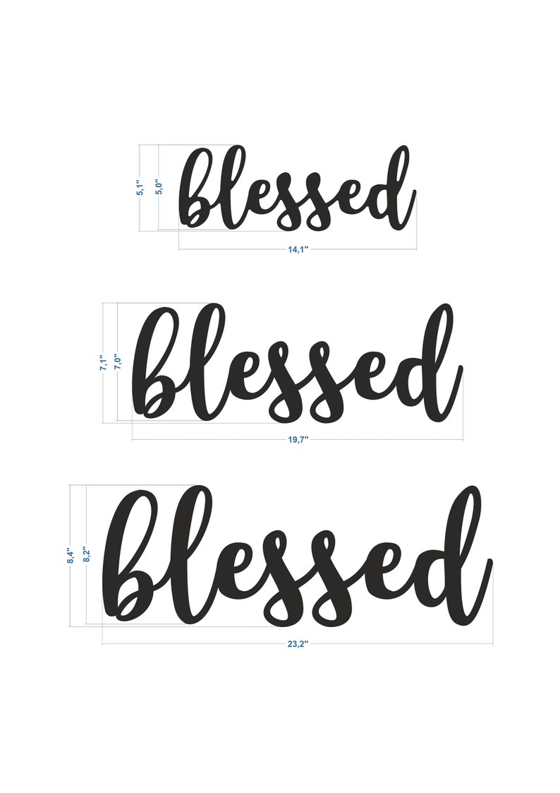 Wooden Blessed Sign Free Standing Letters Blessed Standing or Wall ...