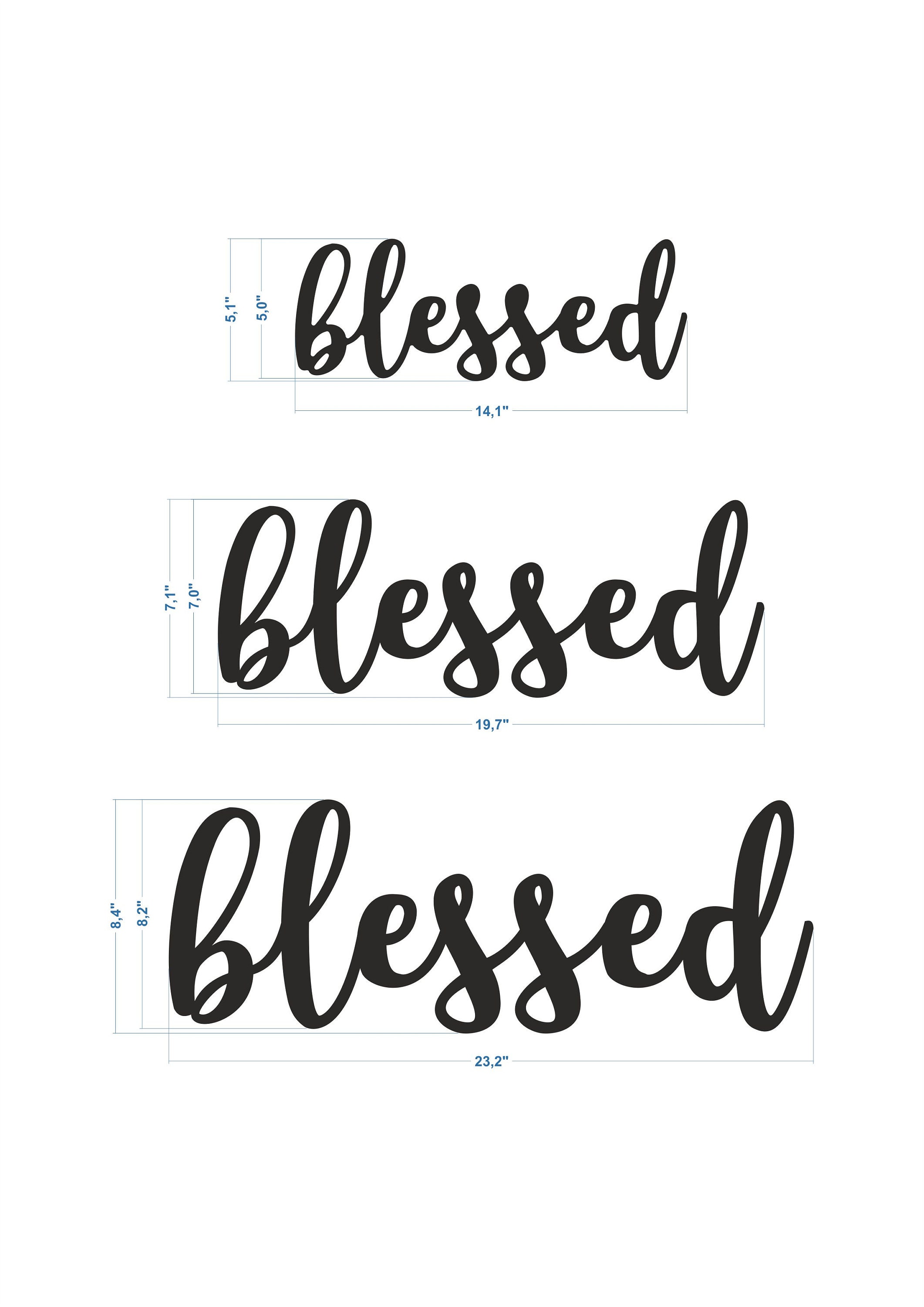 Wooden Blessed Sign Free Standing Letters Blessed Standing or Wall ...