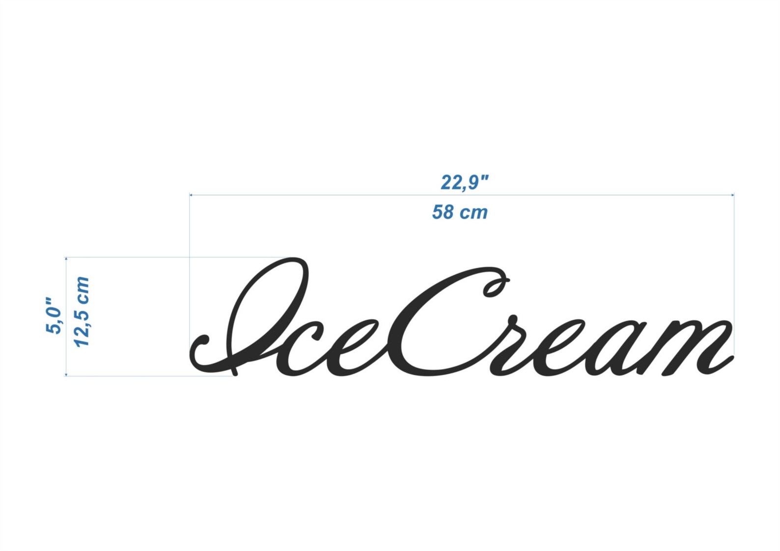 Ice Cream Party Decor Wood Sign Letters Cut Out , Store Sign, Birthday ...