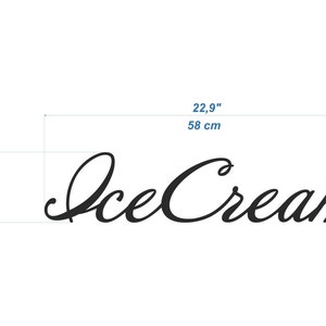 Ice Cream Party Decor Wood Sign Letters Cut Out , Store Sign, Birthday ...
