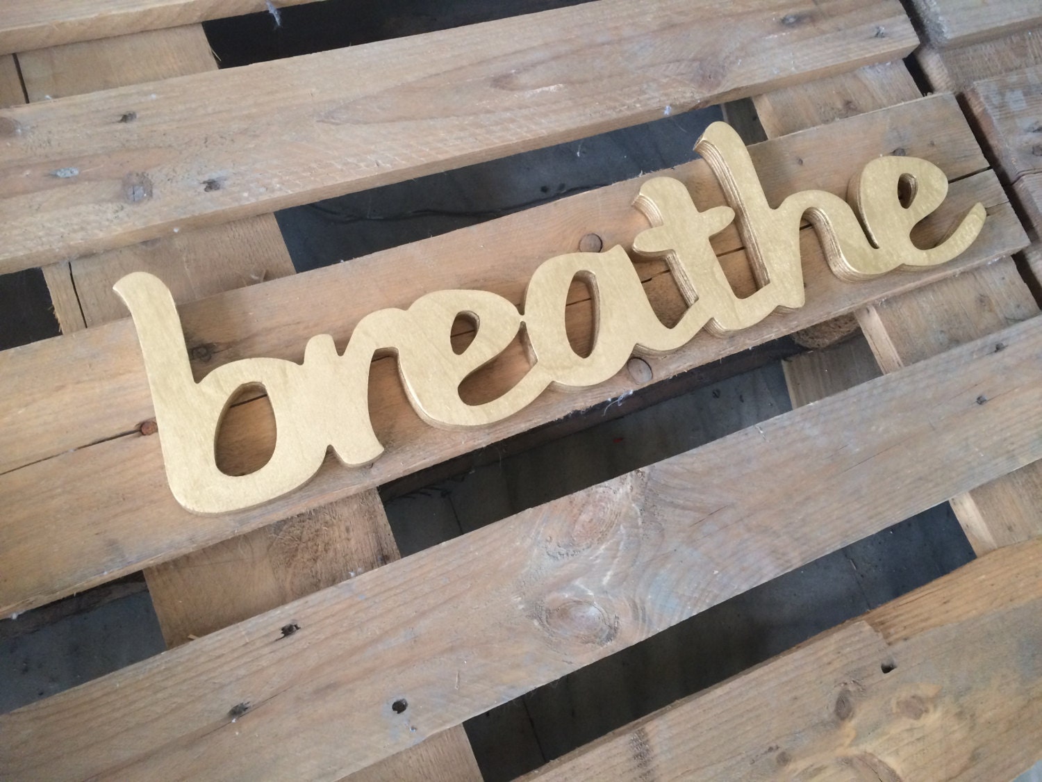 BREATHE Wall Decor Sign Yoga Studio Wall Decor WOOD Sign - Etsy