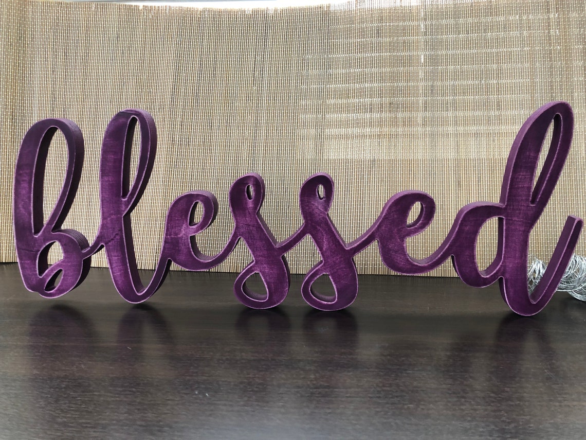 Wooden Blessed Sign Free Standing Letters Blessed Standing or Wall ...