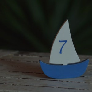 Wedding Signs Table Numbers Boats Rustic Wooden Sail Boats | Etsy