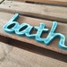 Bathroom Wall Decor Wooden Sign Bath Sign Wooden Letters Rustic Sign ...