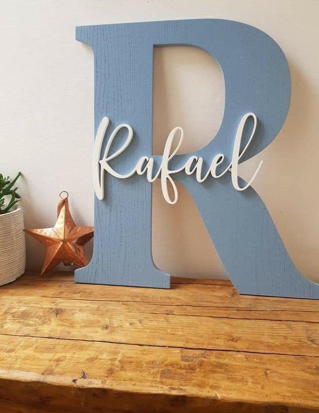 Custom Wall Name Sign A Big Letters Modern Nursery Girls Decor Sign ...