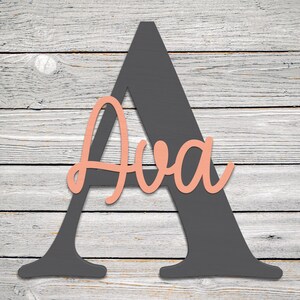 Custom Wall Name Sign A Big Letters Modern Nursery Girls Decor Sign ...