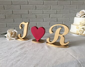 Bride and Groom Letters Initials for Wedding Table Decor - Etsy