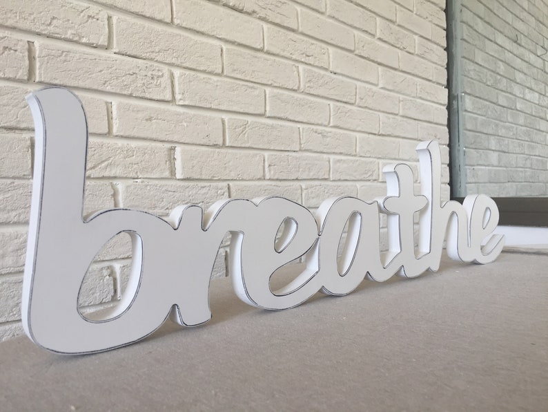 BREATHE Wall Decor Sign Yoga Studio Wall Decor WOOD Sign - Etsy