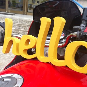 Handpainted Red Wood Sign Hello Entrance Decoration, Office, Shop, Bar ...