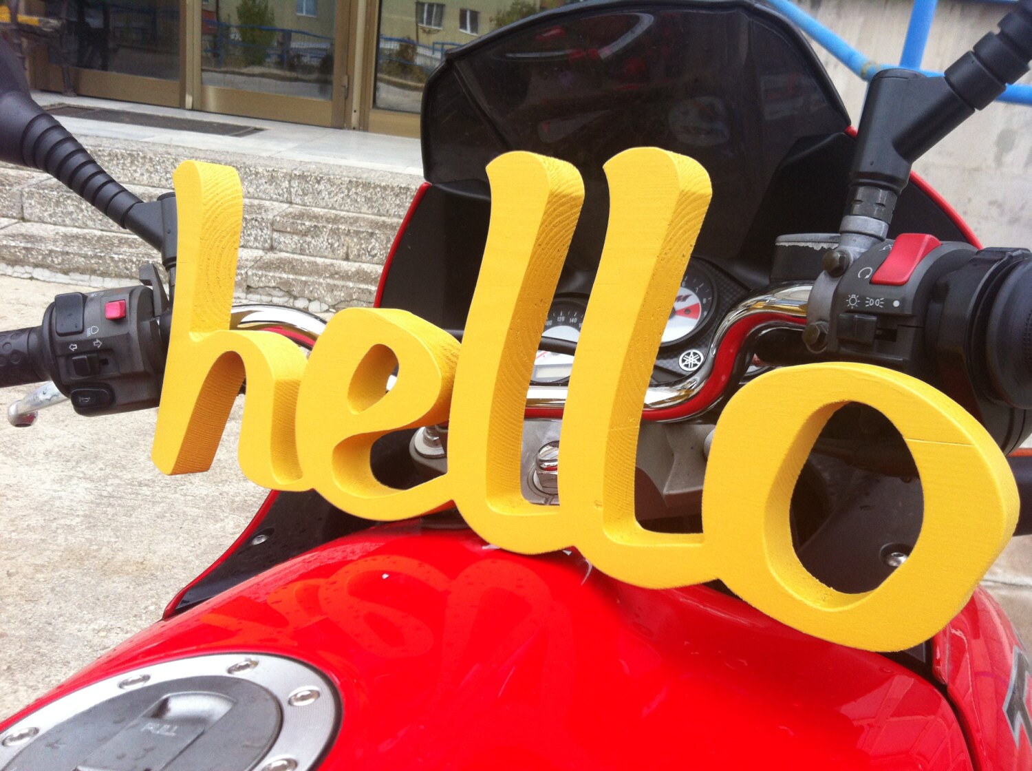 Handpainted Red Wood Sign Hello Entrance Decoration Office - Etsy