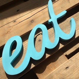 Kitchen Wall Decor rustic wood sign EAT. Wood Sign. Letters | Etsy