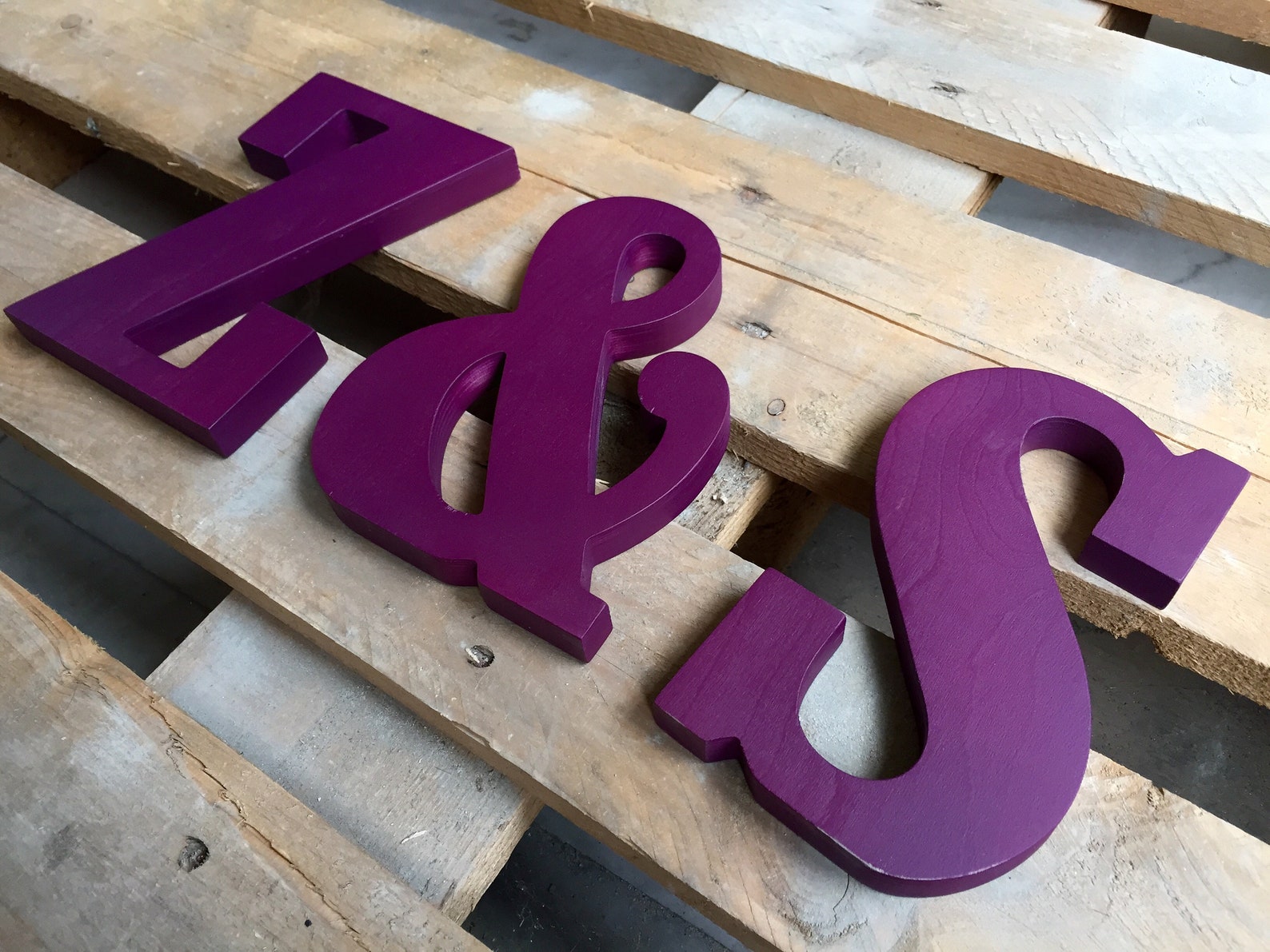 Freestanding Wooden Letters Wedding Initial Signs Set Wedding | Etsy