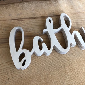 Bath Sign / Farmhouse Sign / Bathroom Signs Wooden Letters / Cutout ...