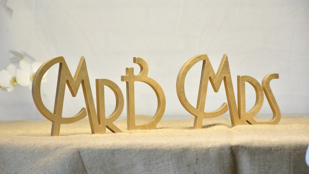 Mrs and Mr Wedding Wood Signs Art-deco Wedding, Gatsby Wedding, Signs ...